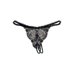 Petite Fleur Gold Thong female Black size 44/46