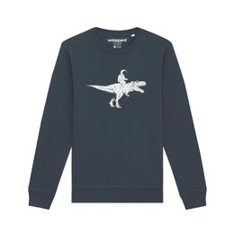 Watapparel Sweatshirt ' Astronaut on T-Rex ' male Grey size XXXL