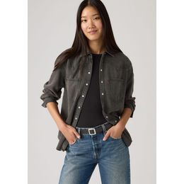 Levi's LEVI'S Damen Jeansbluse "TEODORA WESTERN SHIRT"chipped schwarz oyster top, Gr. XS, Web, Obermaterial: 100% Baumwolle, Blusen, mit Druckkn&ouml;pfen