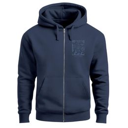 Neverless Zip-Up Hoodie 'Surf California' male Blue size XL