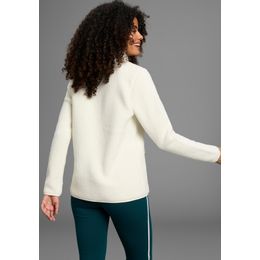 Polarino Damen Fleecejacke, wei&szlig;, Gr. 44, Fellimitat, unifarben, Fleece, Obermaterial: 100% Polyester, Jacken, aus Teddy-Fleece, &Uuml;bergangsjacke
