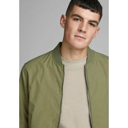 Jack & Jones JACK & JONES Herren Blouson "JJERUSH mit Stehkragen und Rei&szlig;verschlusstaschen", gr&uuml;n, Gr. M, unifarben, Web, Obermaterial: 100% Polyester, Jacken,
