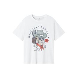 name it T-Shirt 'NKMHals' Jungen Gr&ouml;&szlig;e 122/128 braun / rot / schwarz / wei&szlig;