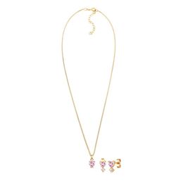 Elli Jewelry Set 'Zirkonia' female Gold, Pink size 42