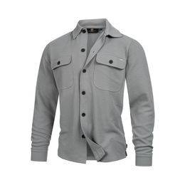 INDICODE Jeans Button Up Shirt 'Nello' male Grey size XXXL