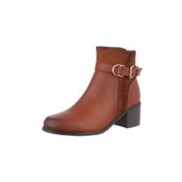 Ital-Design Stiefelette Damen Gr&ouml;&szlig;e 38 braun Winterschuhe