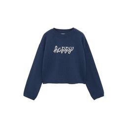 Mango Kids Pullover 'HAPPY' M&auml;dchen Gr&ouml;&szlig;e 164 navy / wei&szlig;