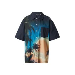 MONKI Bluse Damen Gr&ouml;&szlig;e S blau / hellblau / orange