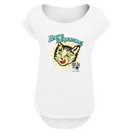 F4NT4STIC T-Shirt 'Puss N Boots The Cats Pajamas Vintage Art' Damen Gr&ouml;&szlig;e XS gelb / smaragd / wei&szlig;