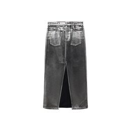 Mango Rock 'Shimmer' Damen Gr&ouml;&szlig;e 36 silbergrau / black denim