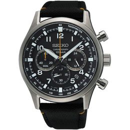 Chronograph Seiko, schwarz, Armbanduhren, Damen, Chronograph, Quarzuhr, Armbanduhr, Herrenuhr, Nylonarmband, Datum, Stoppfunktion