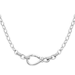 Collier "Ankerkette mit Zirkonia, Silber 925", silber, Giorgio Martello MILANO, Halsketten, Damen, 45cm, Silber 925 (Sterlingsilber), Collier
