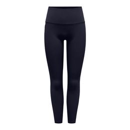 Funktionstights Only Play "ONPJAM-3-SANA XHW TIGHTS NOOS", Damen, Gr. S (36), N-Gr, blau (night sky), Jersey, Obermaterial: 80% Nylon, 20% Elasthan, unifarben, figurbetont kn&ouml;chelfrei, Hosen, mit reflektierenden Details