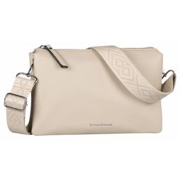 Clutch Bruno Banani "Amalfi", Damen, Gr. B/H/T: 26cm x 17cm x 4cm, beige, Lederimitat, unifarben, Taschen, Handtasche Damen Tasche Schultertasche