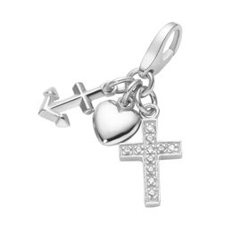 Charm-Einh&auml;nger "Glaube Liebe Hoffnung, Silber 925", silber, Giorgio Martello MILANO, Charms, Damen, Silber 925 (Sterlingsilber)