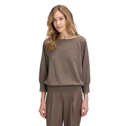 3/4-Arm-Shirt Betty Barclay "Damen im Glitzer-Look", Damen, Gr. 36, braun, Jersey, Obermaterial: 90% Polyester, 5% Polyester, 5% Elasthan, festlich, loose fit normal, U-Boot-Ausschnitt, Shirts 3/4-Arm-Shirt