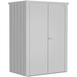 Mehrzweckschrank BioHort "Romeo Gr. L high, verschiedene Farben", silber (silber, metallic), B:132cm H:181cm T:87cm, Stahl, Schr&auml;nke, Mehrzweckschrank, 132x87x181 cm, der ideale Terrassenschrank aus Metall