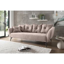 3-Sitzer Home Affaire, B:236cm H:94cm T:103cmbeige, 100% Polyester, Sofas, "Baggio Breite 236 cm, modernes Sofa, hoher Fu&szlig;, bequem", schwarze