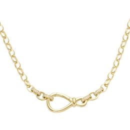 Collier "Ankerkette mit Zirkonia, Silber 925", gold, Giorgio Martello MILANO, Halsketten, Damen, 45cm, Silber 925 (Sterlingsilber), Collier