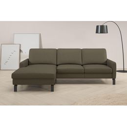 Ecksofa Home Affaire, B:244cm H:86cm T:164cmlight, braun, 100% Polyester, Wohnzimmer, Sofas, inkl. saugroboterfreundliche H&ouml;he & schmale Armlehnen