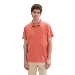 Poloshirt Tom Tailor, Herren, Gr. M, rosa (flamingo flower), Jersey, Obermaterial: 100% Baumwolle, unifarben, regular fit taillenbedeckt, ohne Ausschnitt, Shirts, mit Brusttasche