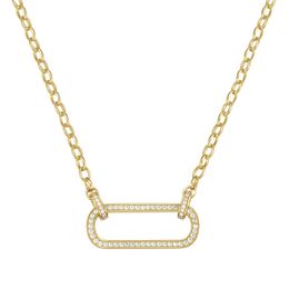 Collier "mit Zirkonia, Silber 925", gold, Giorgio Martello MILANO, Halsketten, Damen, 45cm, Silber 925 (Sterlingsilber), Collier