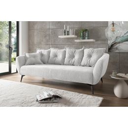 3-Sitzer Home Affaire, B:236cm H:94cm T:103cmwei&szlig;, 100% Polyester, Sofas, "Baggio Breite 236 cm, modernes Sofa, hoher Fu&szlig;, bequem", schwarze