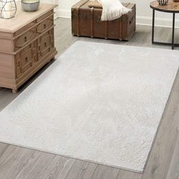 Teppich Carpet City "ANTIK481", beige (creme), B:120cm H:10mm L:170cm, Polyester, Teppiche, Teppich, Kurzflor, 3D-Optik, Klassisch-Modern f&uuml;r Wohnzimmer, Schlafzimmer