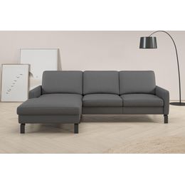Ecksofa Home Affaire, B:244cm H:86cm T:164cmfango, 100% Leder, Wohnzimmer, Sofas, inkl. saugroboterfreundliche H&ouml;he & schmale Armlehnen