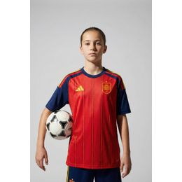 Fu&szlig;balltrikot adidas Performance "RFEF H JSY Y", Jungen, Gr. 128, vivid rot, Obermaterial: 100% Polyester, Rundhals, Trikots Fu&szlig;balltrikot
