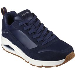 Sneaker Skechers "Uno Stacre", Damen, Gr. 41, blau (navy), Leder, Lederimitat, Schuhe Sneaker, mit Luftkammernsohle, Freizeitschuh, Halbschuh, Schn&uuml;rschuh