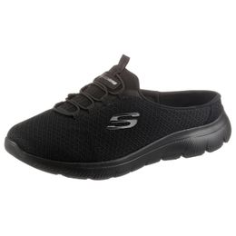 Sabot Skechers "SUMMITS SWIFT STEP", Damen, Gr. 35, schwarz, Textil, Schuhe Sabot, Sommerschuh, Schlappen, Schlupfschuh in veganer Verarbeitung, Topseller