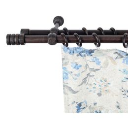 Gardinenstange SN DECO GROUP "Pisa" Gr. 13, grau (wengefarben), L:540cm, Holzwerkstoff, Gardinenstangen, 28 mm, Holz, verschiedene L&auml;ngen und Farben, Komplettset