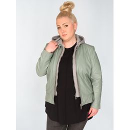 Lederjacke Maze "42021318", Damen, Gr. 48, gr&uuml;n (jade), Obermaterial: 100% Lammleder; Futter: 100% Baumwolle; &Auml;rmelfutter: 100% Polyester; Kapuze: 55% Baumwolle, 45% Polyester, Jacken