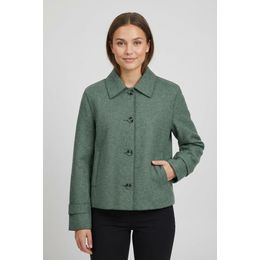 Kurzjacke Vila "VIJUICE L/S SHORT JACKET - NOOS", Damen, Gr. 38, laurel wreath, Web, Obermaterial: 80% Polyester, 10% Polyacryl, 10% Viskose, unifarben, regular fit kurz, Jacken Kurzjacke