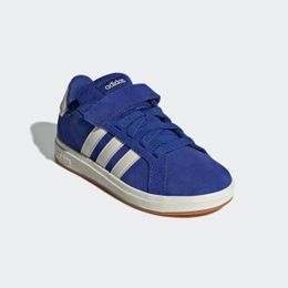 Sneaker adidas Sportswear "GRAND COURT 00S KIDS", M&auml;dchen, Gr. 32, blau (semi lucid blau, sanftes wei&szlig;, gum10), Leder, Textil, Schuhe Sneaker, Design auf den Spuren des adidas Superstar, f&uuml;r Kinder