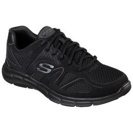 Sneaker Skechers "VERSE-FLASH POINT", Damen, Gr. 48,5, schwarz, Leder, Textil, Schuhe Sneaker, Freizeitschuh, Halbschuh, Schn&uuml;rschuh mit Memory Foam-Ausstattung