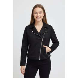 Bikerjacke Only CARMAKOMA "CARSHERRY NEW LIFE BONDED BIKER OTW", Damen, Gr. 42, schwarz, Web, Obermaterial: 100% Polyester, unifarben, Jacken