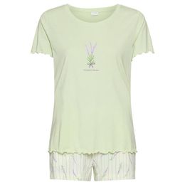 Lascana Shorty salbei Gr. 36/38 f&uuml;r Damen. Rundhals und Allover-Druck, Print. Bequem. Nachhaltig.