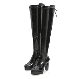 LASCANA Belle Affaire Overkneestiefel 'High-Heel-Stiefelette mit Plateau,' schwarz Gr. 39 f&uuml;r Damen