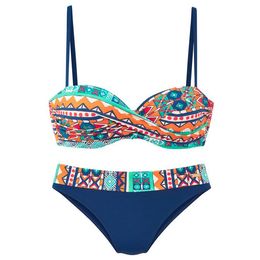 Buffalo Set: B&uuml;gel-Bandeau-Bikini 'Ismara' blau Gr. 34 Cup B. Mit B&uuml;gel Und Mit Seitlichen St&auml;bchen
