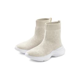 Lascana Stiefelette 'Sock Boot, Sneaker' beige Gr. 40 f&uuml;r Damen