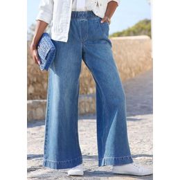 Buffalo Schlupfhose blau Gr. 44 f&uuml;r Damen. Mit Kontrastn&auml;hte. Figurumspielend. Nachhaltig.
