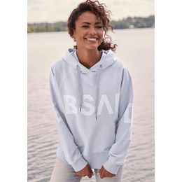 ELBSAND Kapuzensweatshirt 'Seldis' blau Gr. XL (42) f&uuml;r Damen. Rundhals und Logodruck. Figurumspielend. Nachhaltig.
