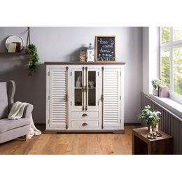 Highboard Mango 160x45x142 wei&szlig; lackiert TOULOUSE #115