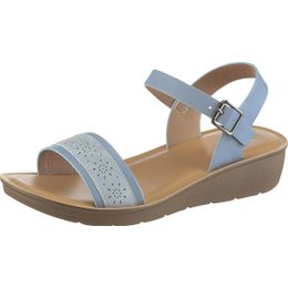 Damen Sandalette mit seitlichem Gummizug eisblau, Gr&ouml;&szlig;e 41