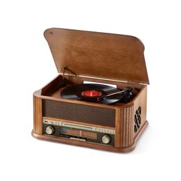 Retro-Stereo-Anlage Lenco Tcd-2500 mit Plattenspieler - braun