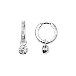 Tchibo - Solit&auml;r-Silbercreolen mit Zirkonia - silber