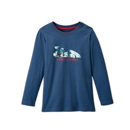 Tchibo - Langarmshirt mit Wendepailletten - Jungen - Gr. 110/116 - blau