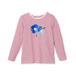 Tchibo - Langarmshirt mit Wendepailletten - M&auml;dchen - Gr. 122/128 - wei&szlig;/gestreift